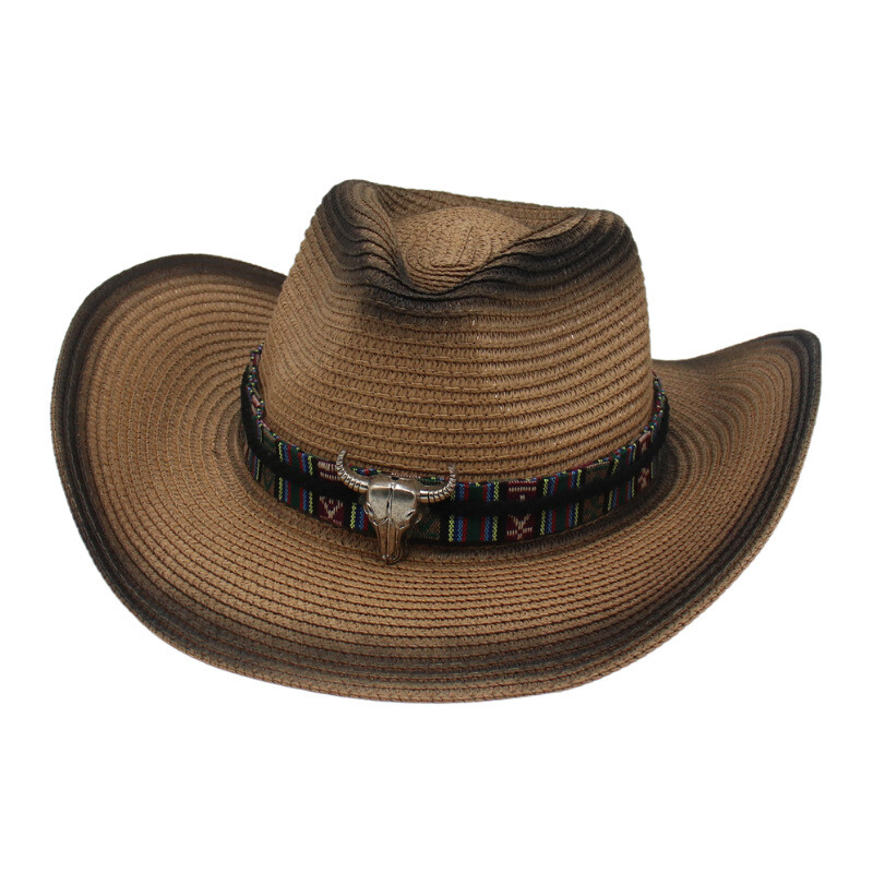 Unisex WESTERN COWBOY RODEO HAT SUMMER STRAW STYLE COWBOY RIDING TEXANA ...