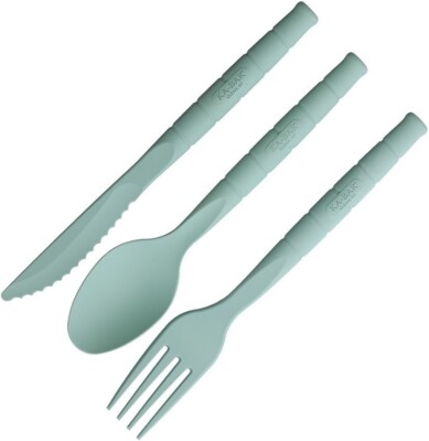 Ka-Bar Lunch Pal Green Fork Spoon Knife Food/Water-Safe Dishwasher-Safe ...