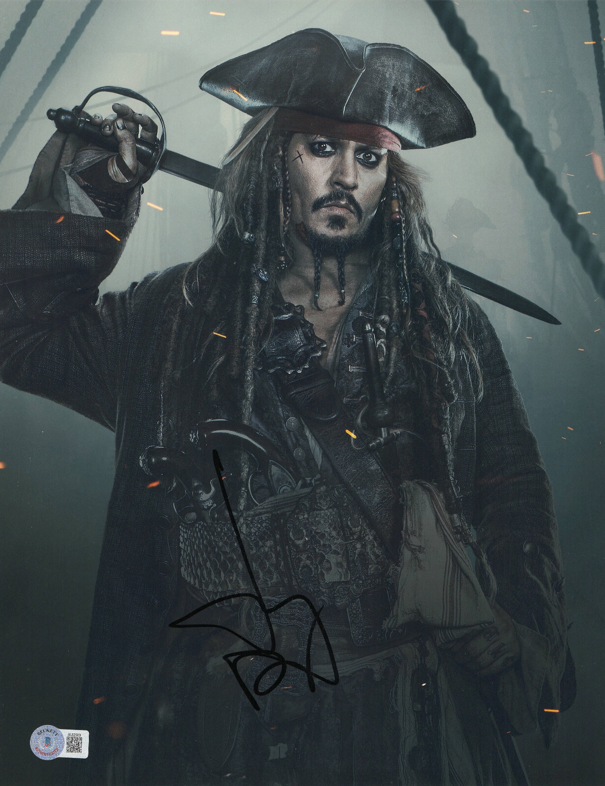 Johnny Depp Signed Autograph Pirates Of The Caribbean 11X14 Photo ...