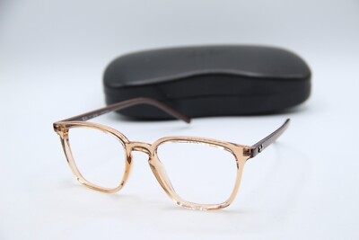 NEW RAY-BAN RB 7185 5940 BROWN TRANSPARENT AUTHENTIC EYEGLASSES W/CASE ...