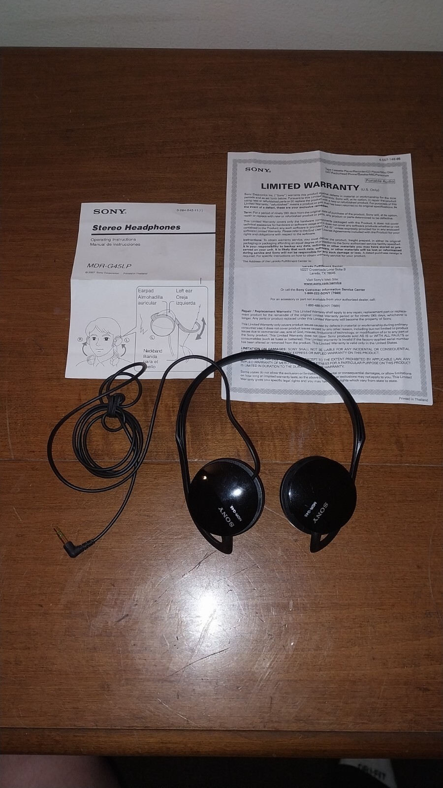 Sony MDR-G45 Stereo Walkman Headphones Black Behind the Neck, Tested ...