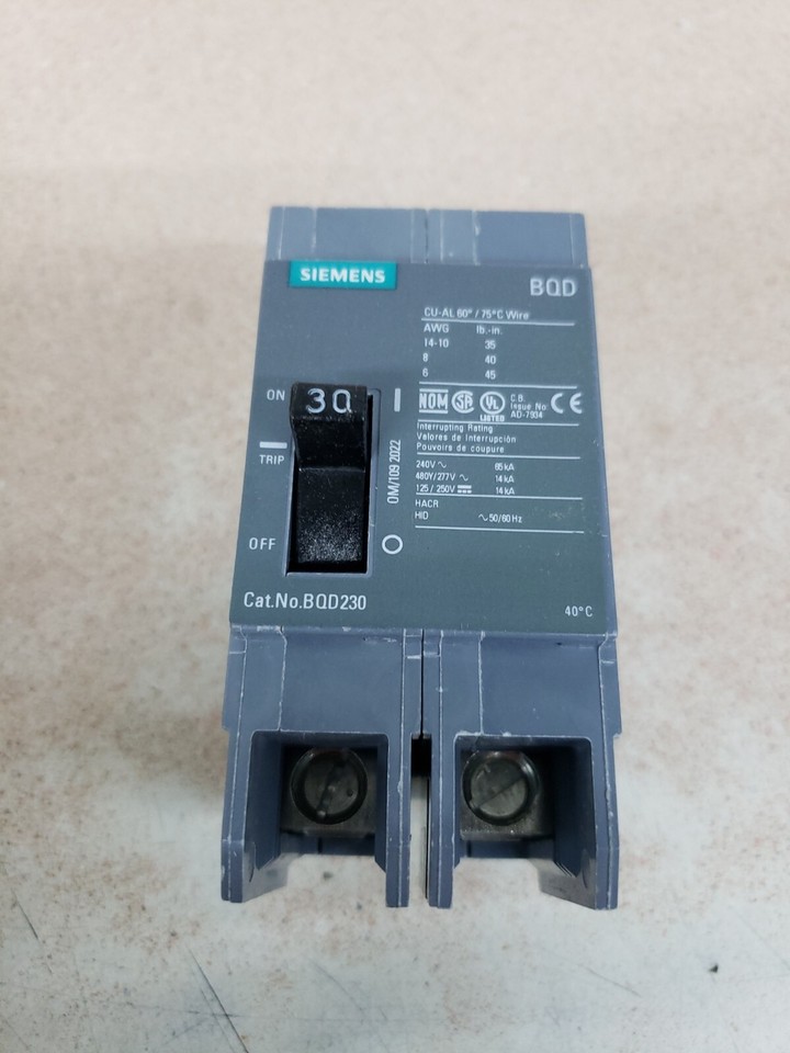 1 NEW Siemens BQD230 2 Pole, 30 Amp, 480V, Bolt On Circuit Breaker | eBay