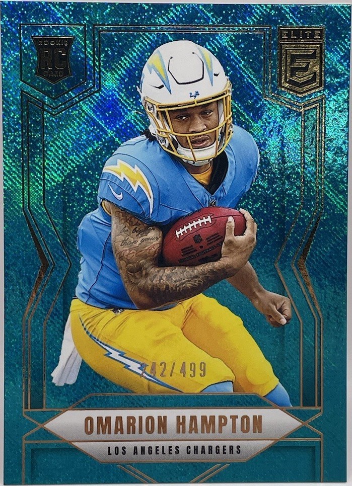 2025 Panini Donruss Elite - Rookies Omarion Hampton #132 Teal Matrix ...