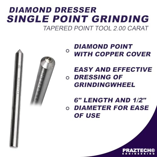 PRAZTECH® Diamond Dresser Single Point Grinding Wheel Tapered Tool ...