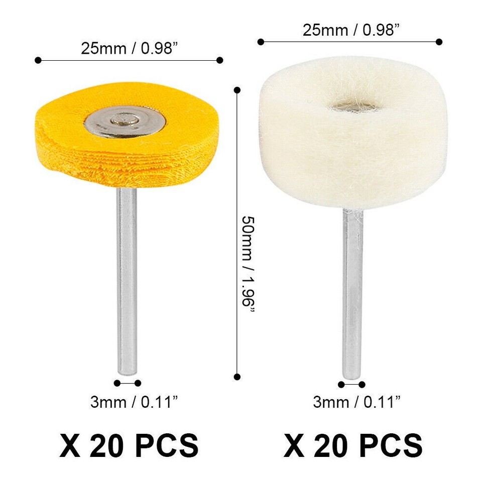 Set Lustrant Brosse for Rotatif Bout 40Pcs Polisseuse Polissage Tampon ...