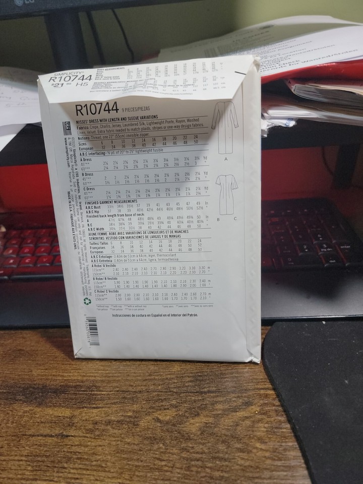 Simplicity Sewing Pattern 10744 9173 Misses Dress Size 6-14 | eBay