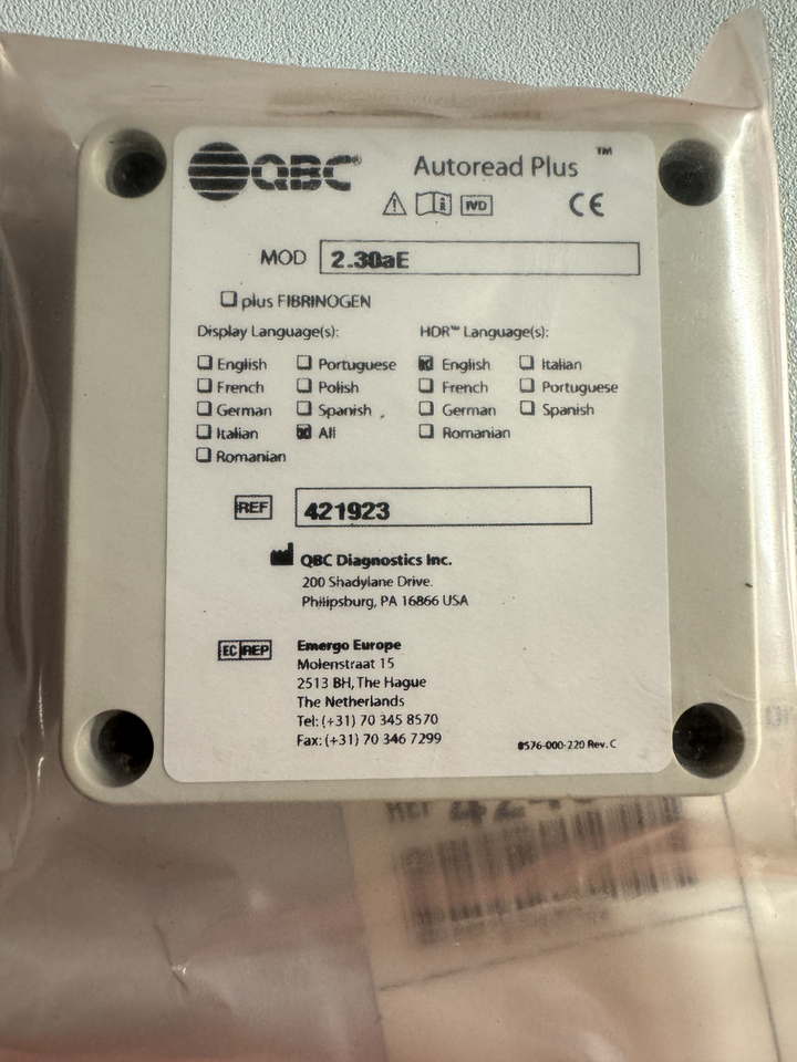 QBC AUTOREAD PLUS ANALYZER and Centrifuge MOD 2.30aE | eBay