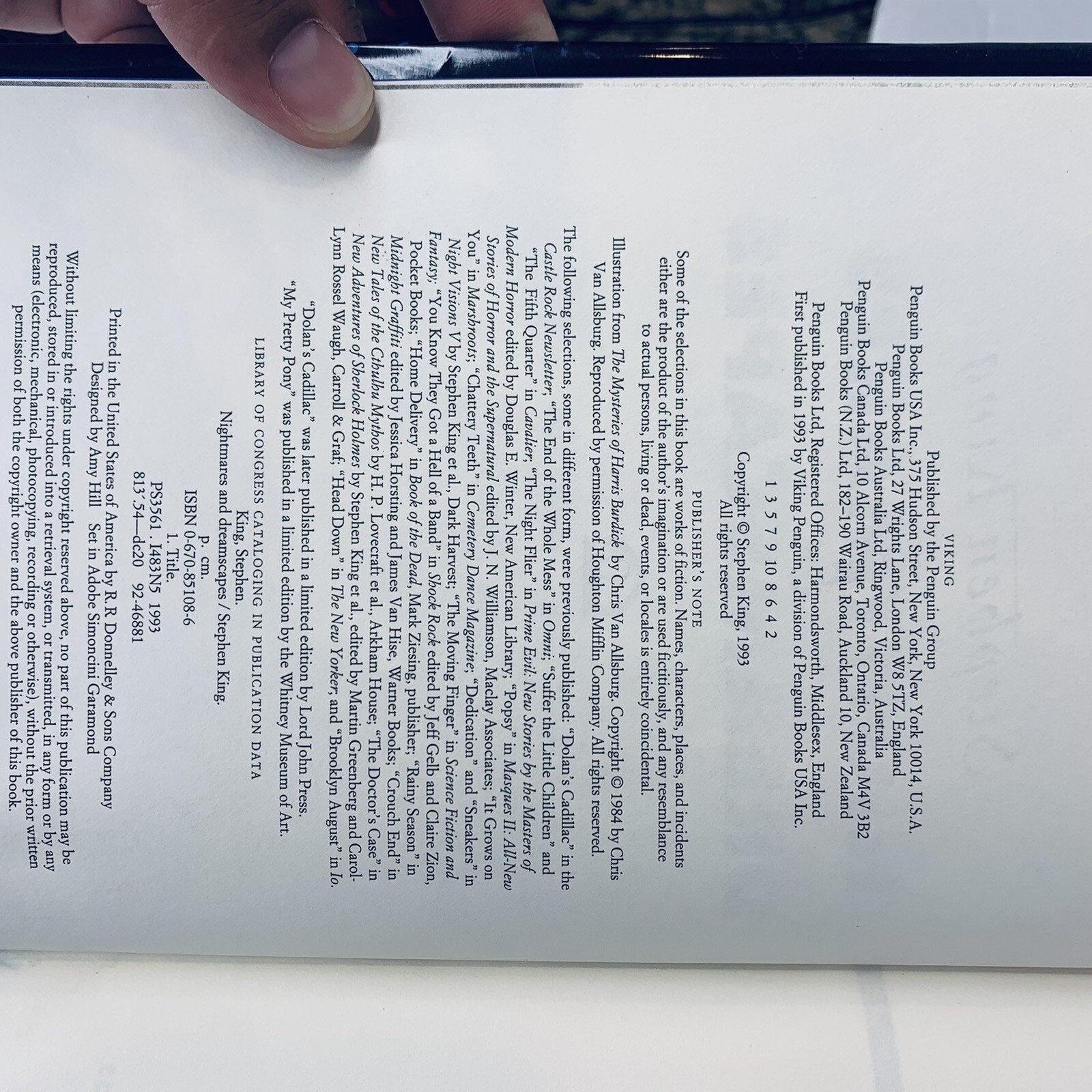 Nightmares and Dreamscapes by Stephen King 1993 Hardcover First Edition ...