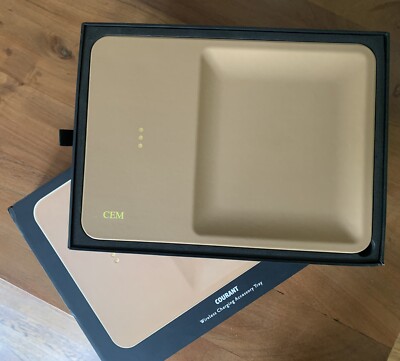Courant Catch 3 Wireless LEATHER Charging Tray, Tan, NEW In Box, w ...