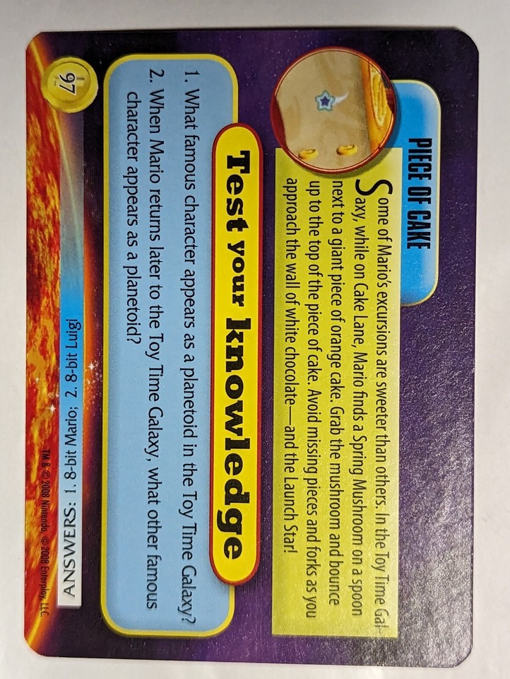 2008 Enterplay Nintendo Super Mario Galaxy Piece Of Cake #97 | eBay