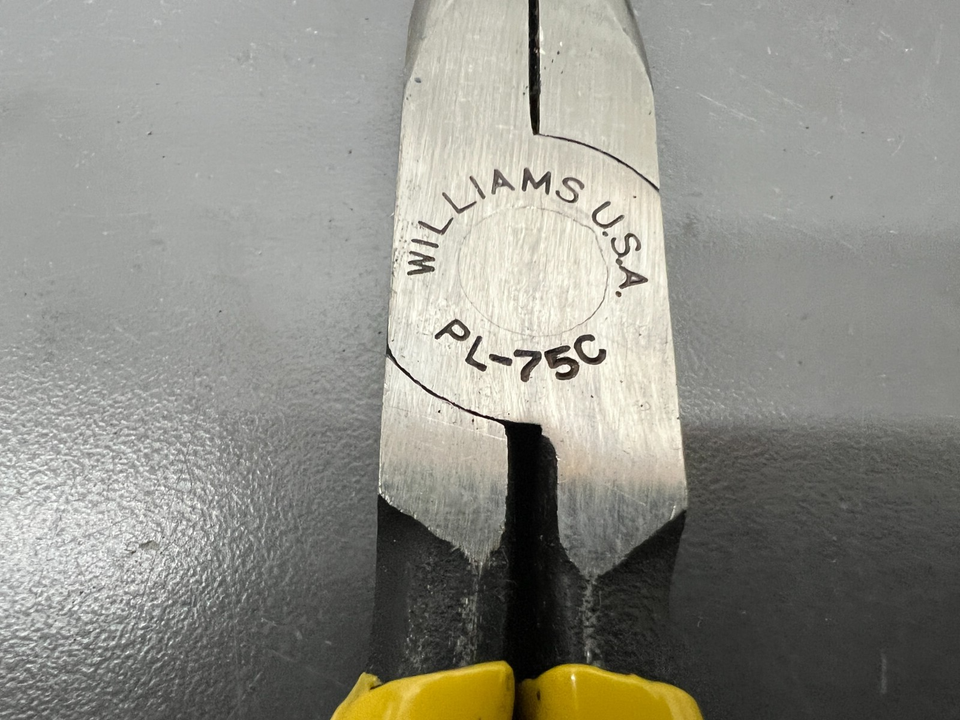 (i) VINTAGE WILLIAMS PL-75C 7" NEEDLE NOSE PLIERS CUTTERS - VGC - USA ...