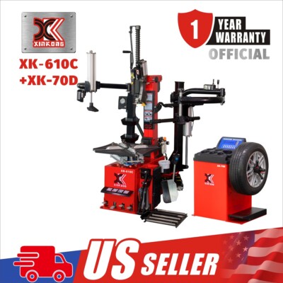 XK 610C 70D Tire Changer Wheel Balancer Machine Combo Rim Clamp 14-28 ...