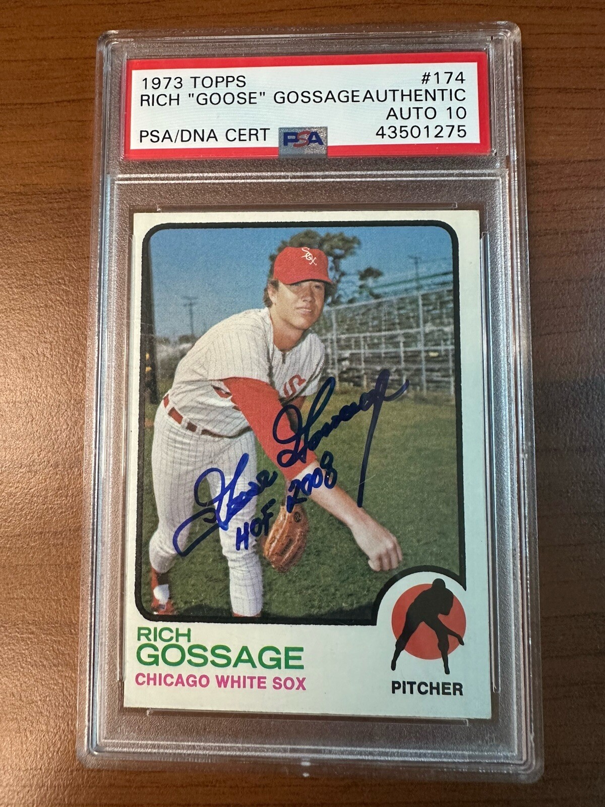 Goose Gossage PSA AUTO 10 Authentic 1973 Topps #174 Inscription “HOF ...