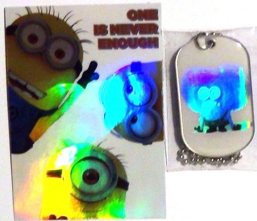 Despicable Me 2 Minions Purple FOIL Dog Tag Necklace 46 Minion Stuart ...