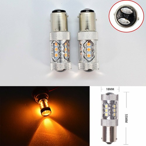 1157 2057 2357 2397 3496 BAY15D P21/5W 80W LED Amber Bulb Reverse ...