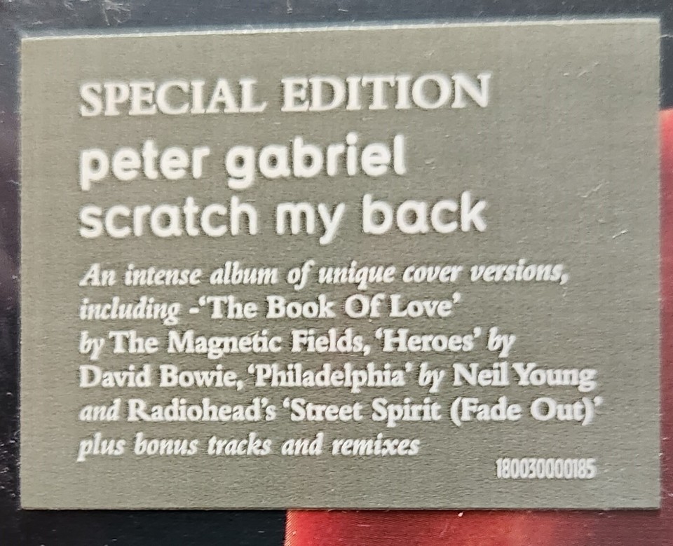Peter Gabriel - Scratch My Back - CD - Special Edition - UK - Sealed ...
