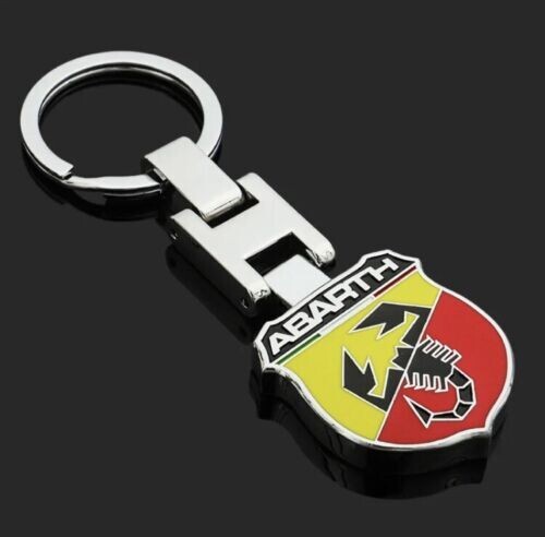 Abarth Metal Keyring Key chain Fiat 500 Punto 124 595 695 OEM Double ...