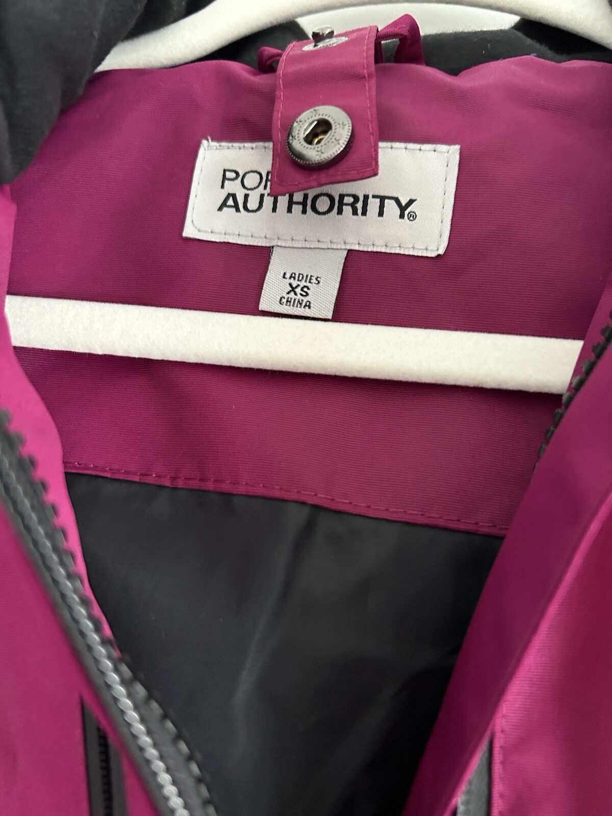 Port Authority Jacket Womens Ladies XS Magenta Berry Hood Rain Light ...