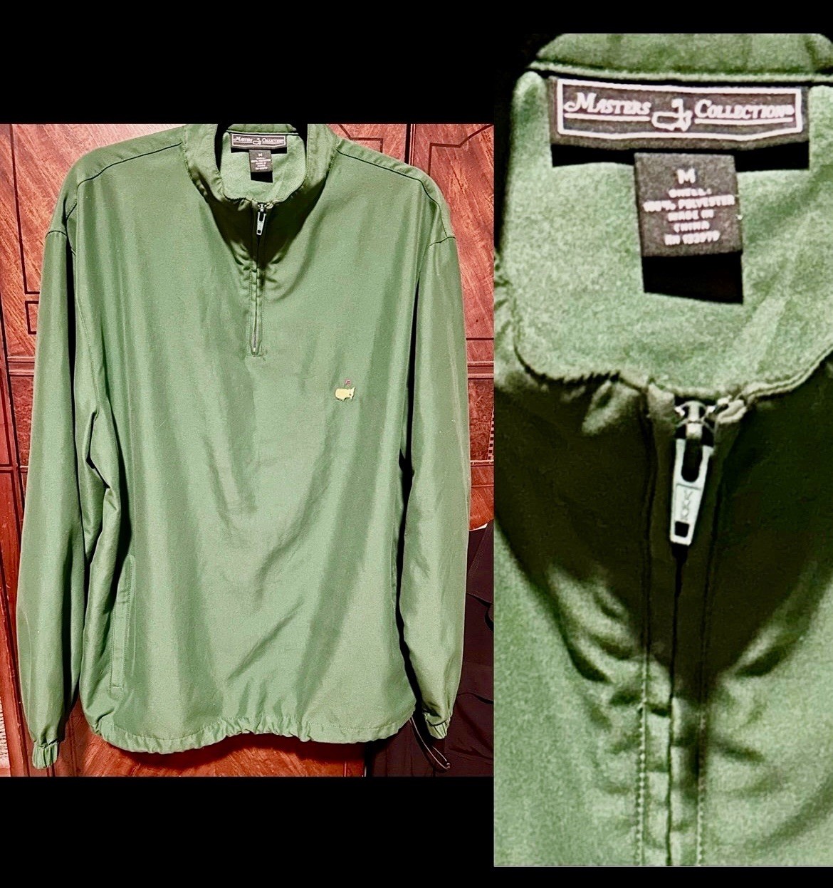 NEW Masters Collection Jacket Men's Medium Green 1/4 Zip Windbreaker ...