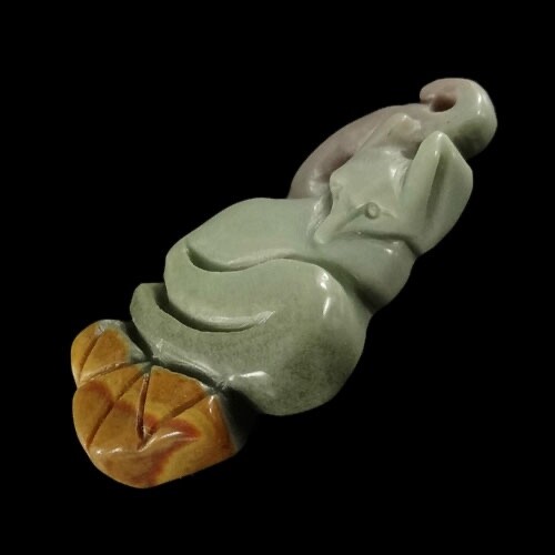 BI30902# Hand Carved Unique Fox Desert Jasper Pendant Bead Gemstone | eBay