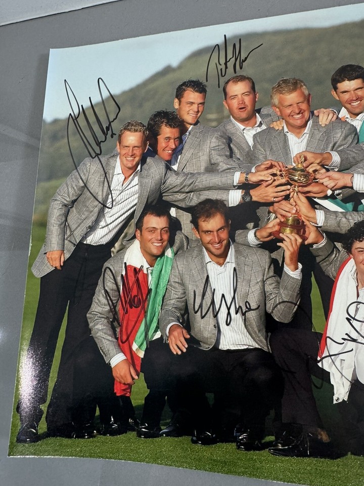 Ryder Cup 2010 signed by 8 European Players 14 X 10.5 photo UACC RACC ...