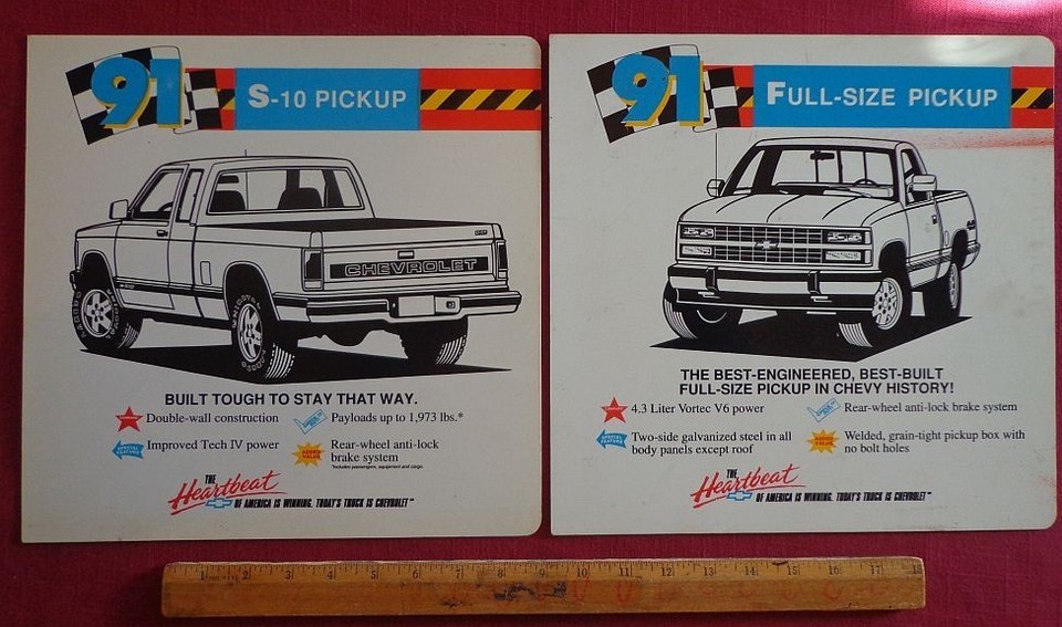 1991 ORIGINAL CHEVY Caprice S-10 Cavalier + DEALER SHOWROOM ADVERTISING ...