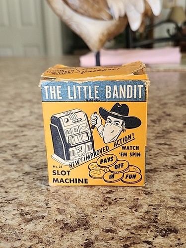 1952 The Little Bandit Slot Machine #25 E.S. Lowe Box Instructions ...