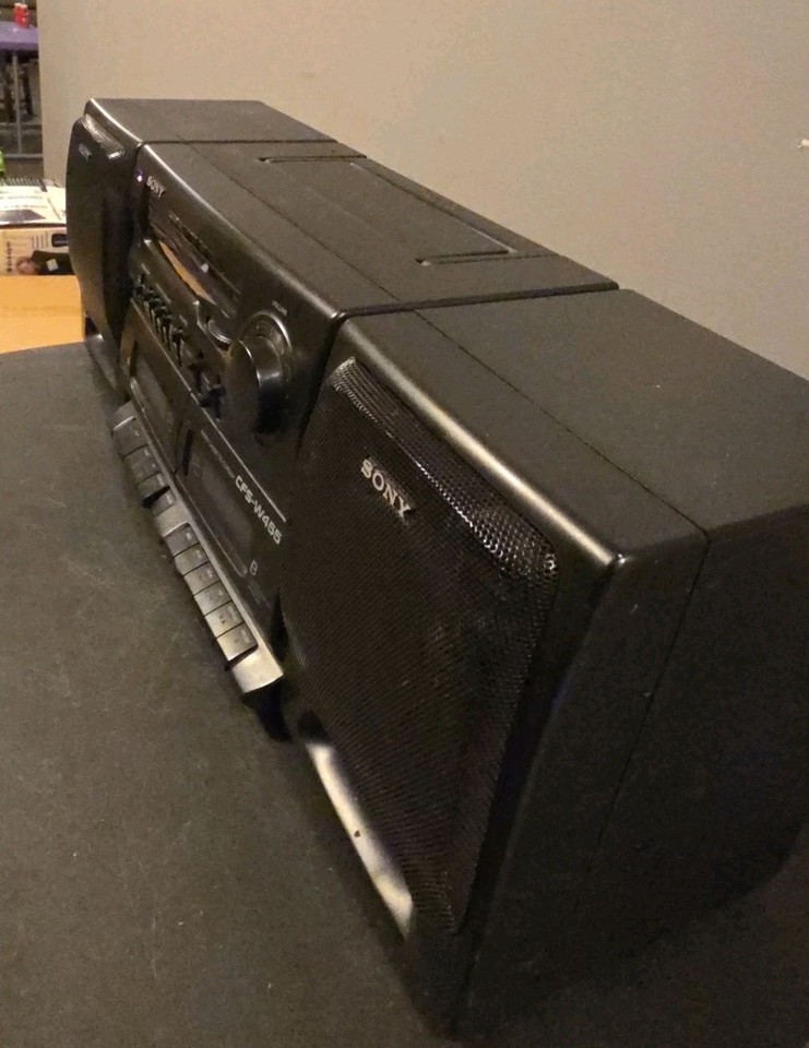Sony CFS-W455 Stereo Double Cassette Radio Boom Box Detachable Speakers ...