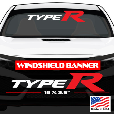 Civic Type R Windshield Banner Cut Visor Decal Sticker For Honda Civic ...