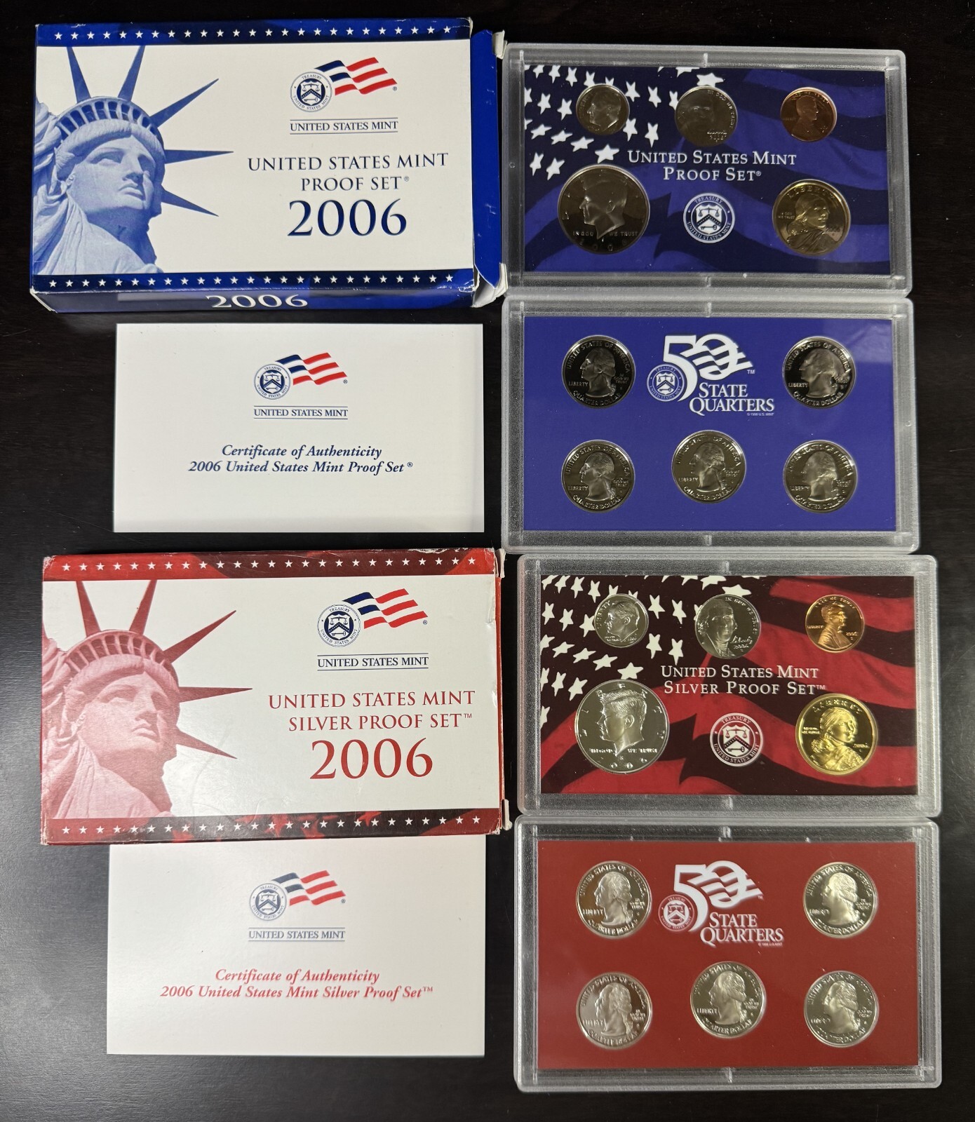 2006 US Mint Proof & 2006 US Mint Silver Proof Sets with Boxes & COAs | eBay