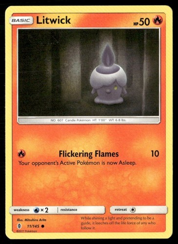 2017 Guardians Rising Set Pokemon Card 011 Litwick LP | eBay