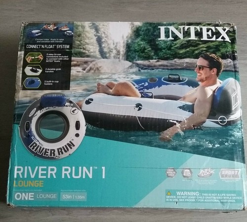 Intex River Run I Sport Lounge Inflatable Floating Water Tube Connect'N ...