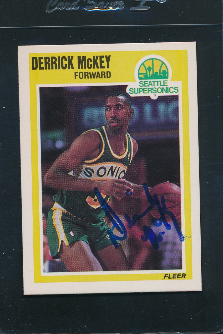 1989/90 Fleer #149 Derrick McKey Seattle Supersonics Signed Auto *54440 ...