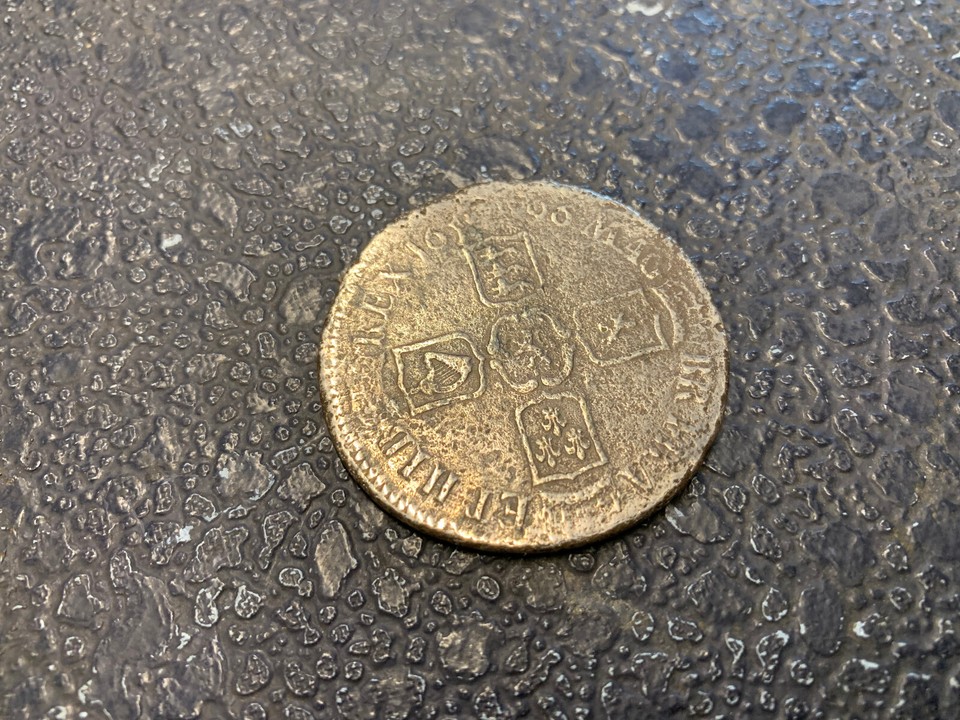 Genuine 1696 King William III Silver Crown Coin Rare Date Milled ...