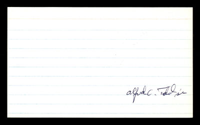 Alfred Al Todd Authentic Autographed Signed 3x5 Index Card Cubs ...