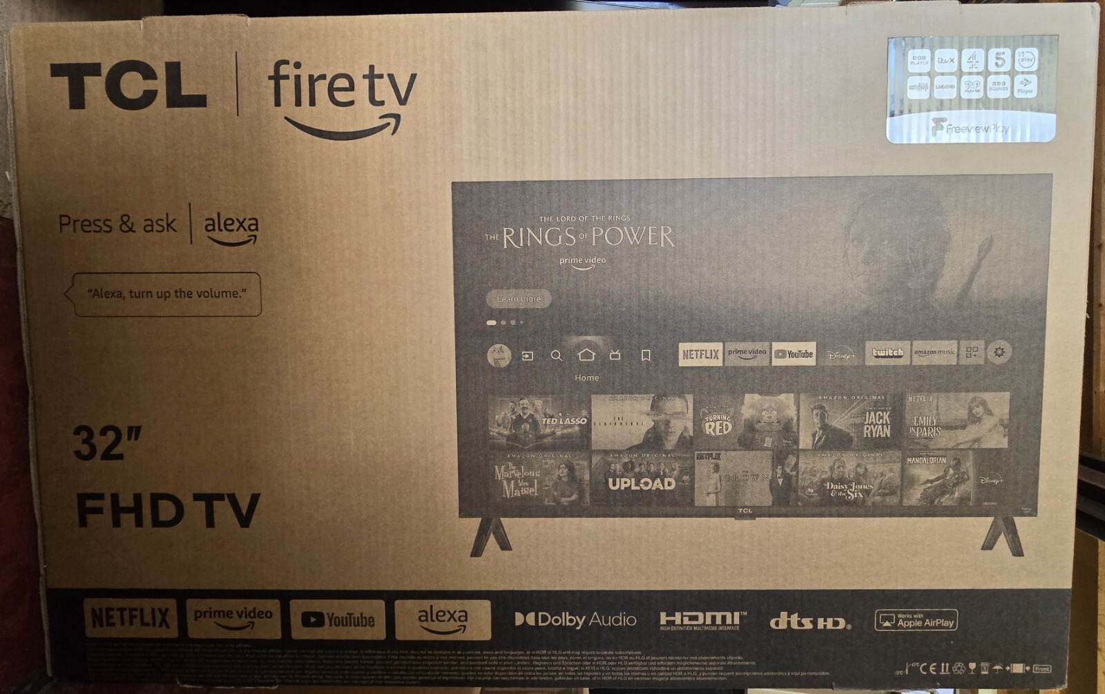 TCL 32SF540K Fire TV 32" Smart HD HDR Wi-Fi Catch UP TV Freeview Play ...