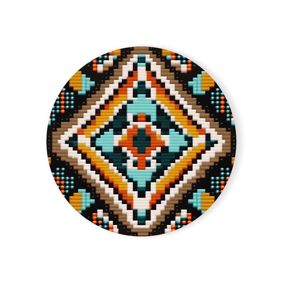 Cork Back Coaster Southwestern Navajo Pattern Aztec Cabin Decor Native ...