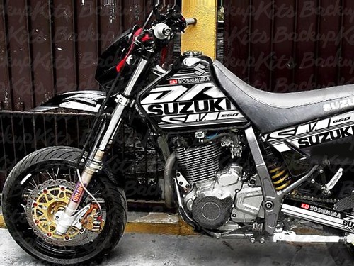 Suzuki DR650 GRAPHIC KIT DECALS SUPER MOTARD BLACK PLASTICS (1996 ...
