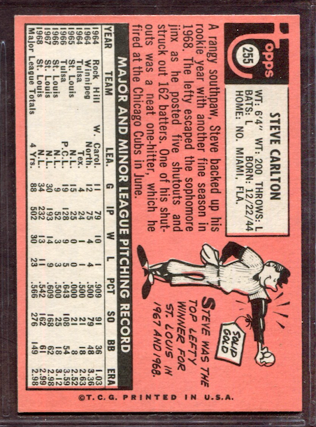 1969 Topps Set-Break #255 Steve Carlton EX-EXMINT *JAYSACE* | eBay