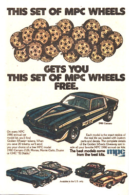 VINTAGE ADVERTISING GOLDEN WHEELS TOKENS MPC REPLICA CAR MODEL KITS ...