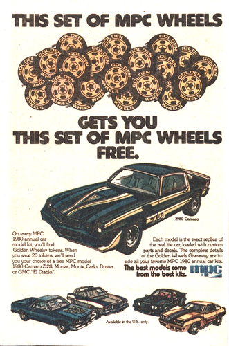 VINTAGE ADVERTISING GOLDEN WHEELS TOKENS MPC REPLICA CAR MODEL KITS ...