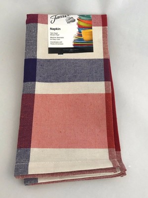 Fiestaware Scarlet Plaid Napkin Fiesta Soiree Go Along Table Linen ...