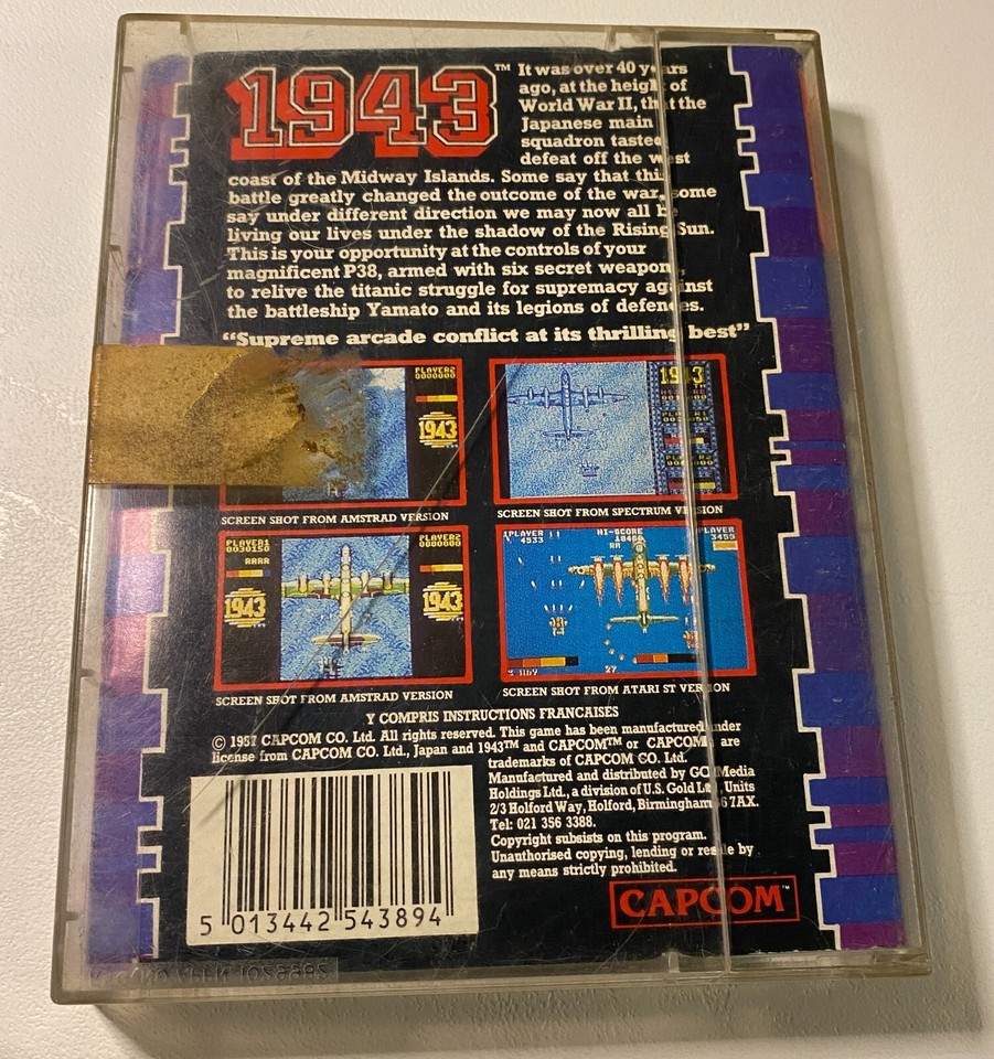 1943 The Battle of Midway 1987 Commodore CBM 64/128 Cassette - Capcom ...