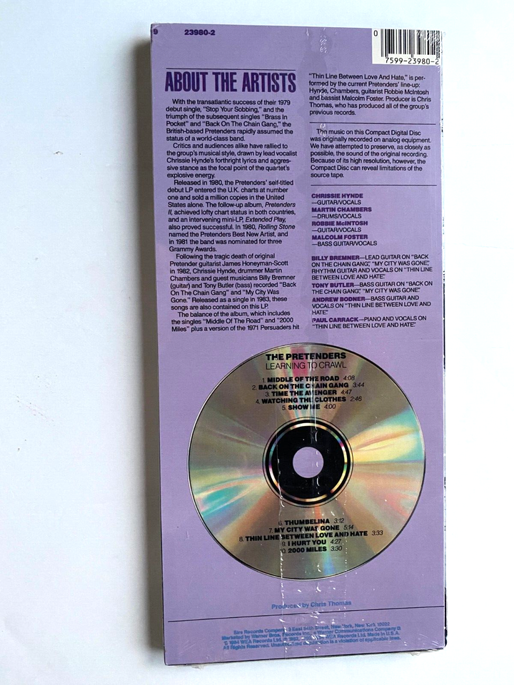 The Pretenders ~ LEARNING TO CRAWL ~ cd NEW LONGBOX (long box) 1ST ...