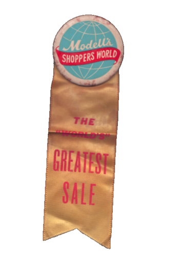 Pin Button Modell’s Shoppers World "World's Greatest Sale" | eBay