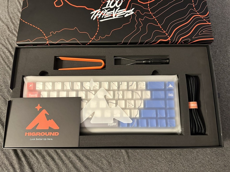 100 Thieves 100T x HG Higround Summit 65 Red White Blue Keyboard ...