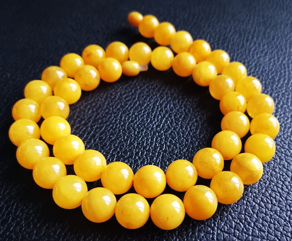 Baltic Genuine Amber Ambre Bernstein Stone 11 mm Beads Necklace | eBay