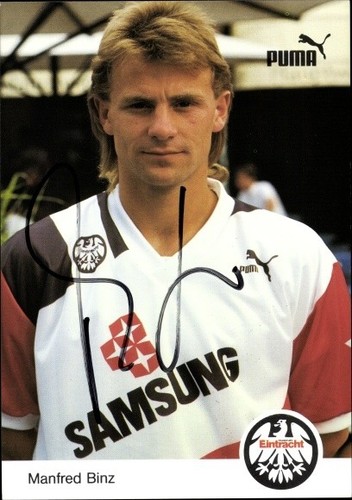 Autogrammkarte Fußballspieler Manfred Binz, Eintracht Frankfurt ...