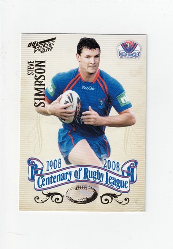 2008 Select NRL Centenary Rugby League Steve Simpson #159 (Newcastle ...