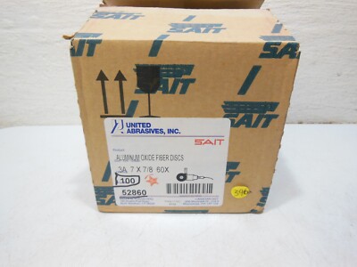 United Abrasives Sait 52860 7x7/8" Fiber Discs 60 Grit Type 3A 100 Pack ...